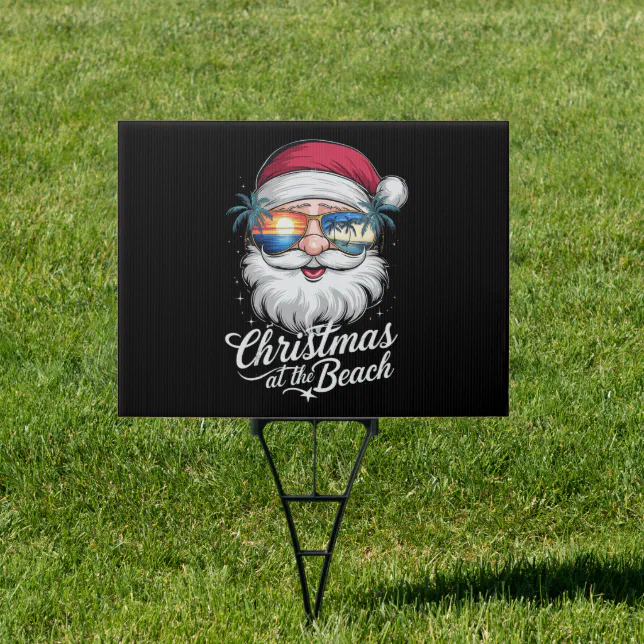 Christmas At The Beach Hawaiian Summer Holiday Sign | Zazzle