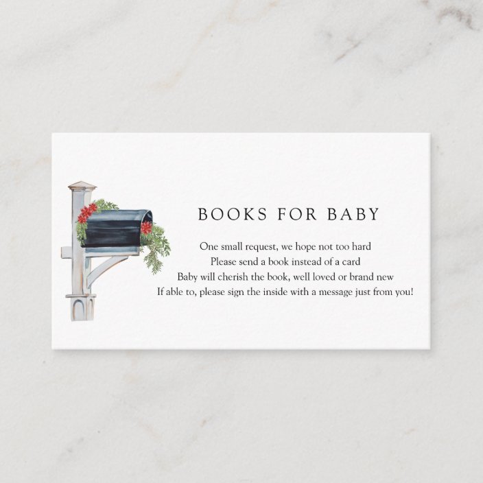 Christmas Baby Shower by Mail Send a Book Enclosure Card | Zazzle.com