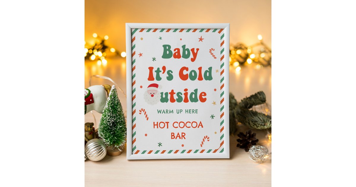Christmas Baby Shower Hot Cocoa Bar Poster | Zazzle