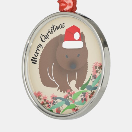 Christmas Baby Wombat Metal Ornament | Zazzle