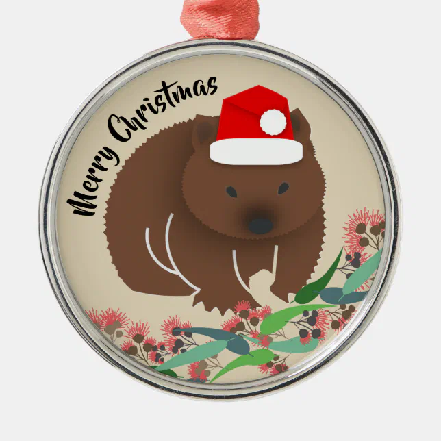 Christmas Baby Wombat Metal Ornament | Zazzle