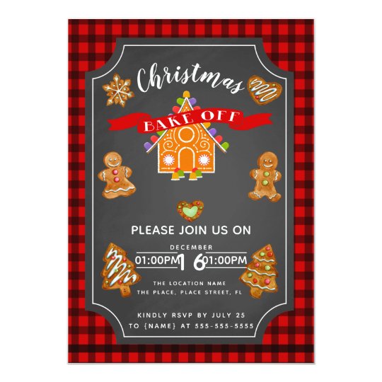 Christmas bake off fundraiser event cookie party invitation | Zazzle.com