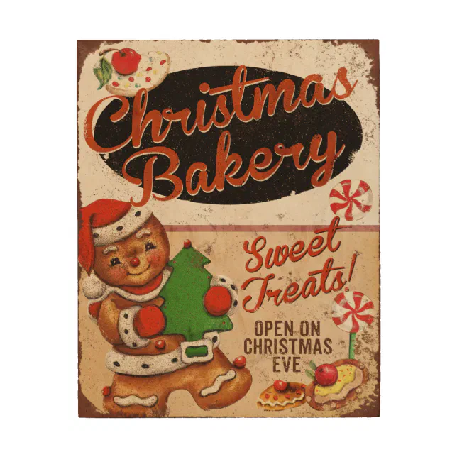 Christmas Bakery Gingerbread Wood Wall Art | Zazzle
