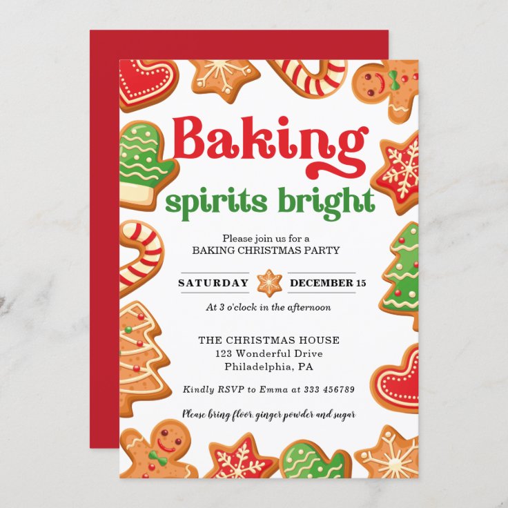 Christmas Baking Party Invitation | Zazzle