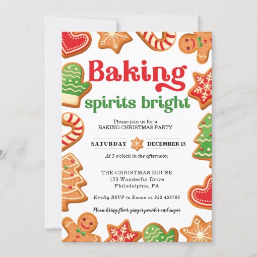 Christmas Baking Party Invitation | Zazzle