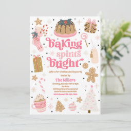 Christmas Baking Spirits Bright Cookie Decorating Invitation | Zazzle