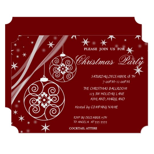 Christmas Ball Snowflakes,CorporateChristmas Party Invitation | Zazzle.com