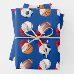 Christmas Baller Sports Funny Santa Holiday Wrapping Paper Sheets | Zazzle