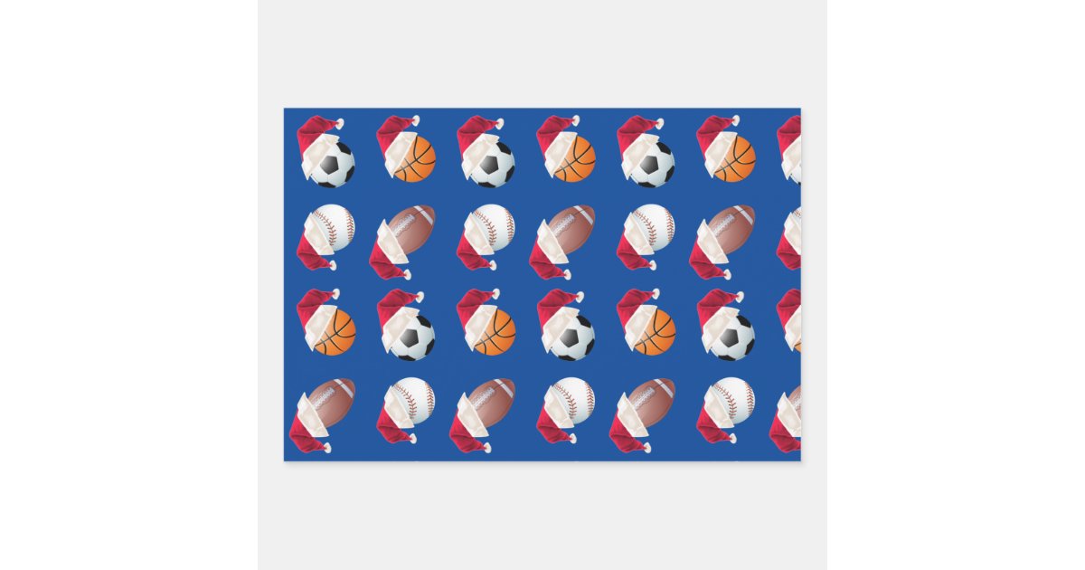 Christmas Baller Sports Funny Santa Holiday Wrapping Paper Sheets | Zazzle