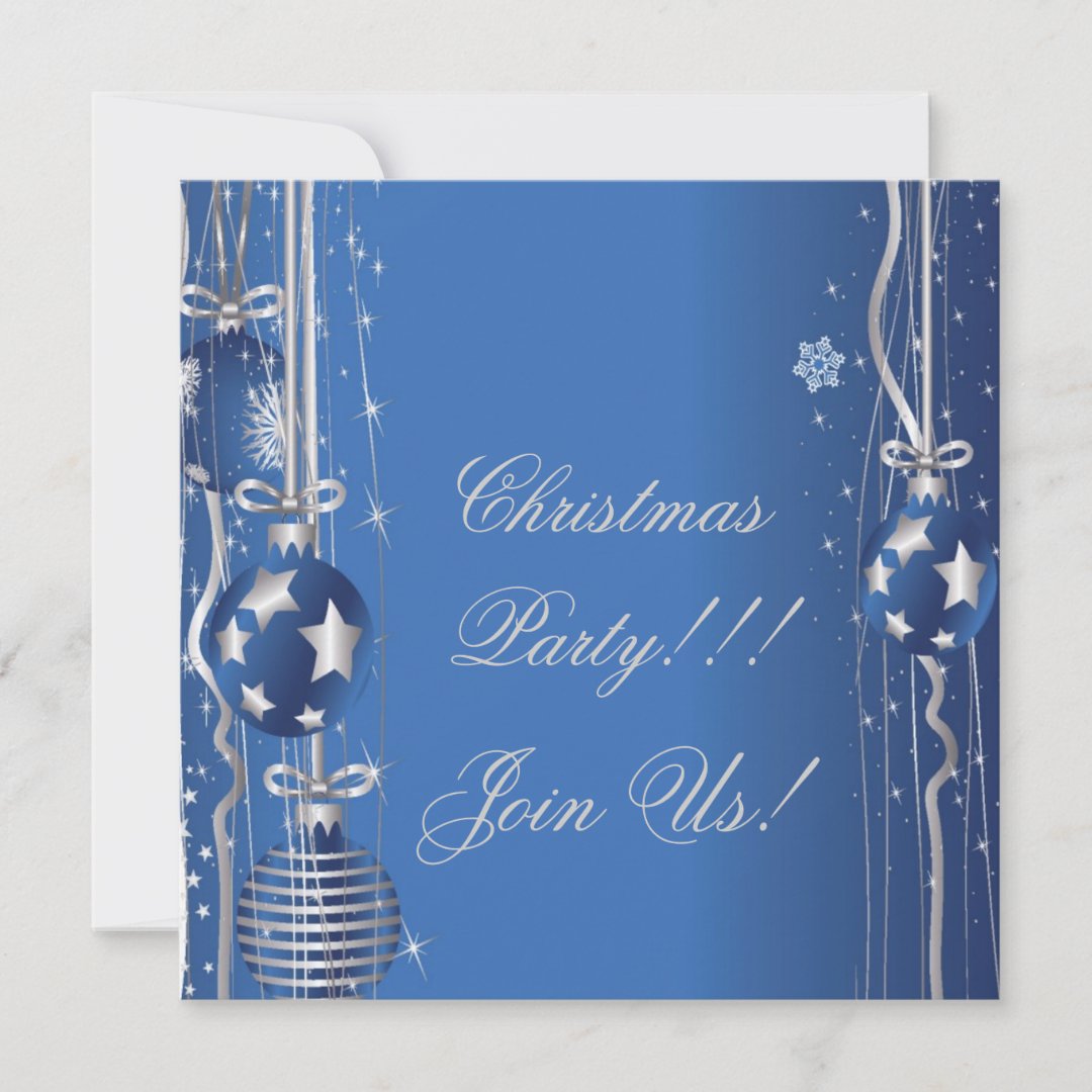 Christmas Balls And Ribbons Party Invitation | Zazzle
