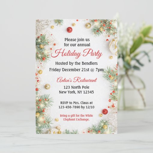 Christmas Balls Holiday Party Invitation | Zazzle