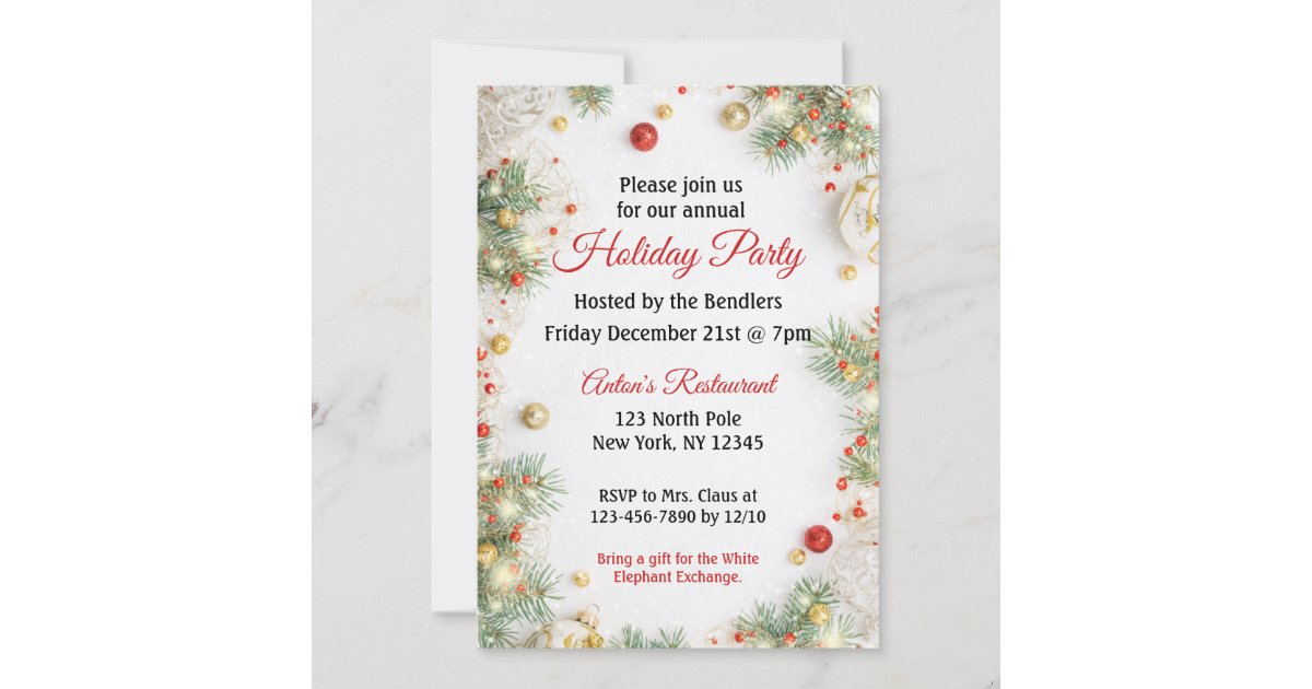 Christmas Balls Holiday Party Invitation | Zazzle