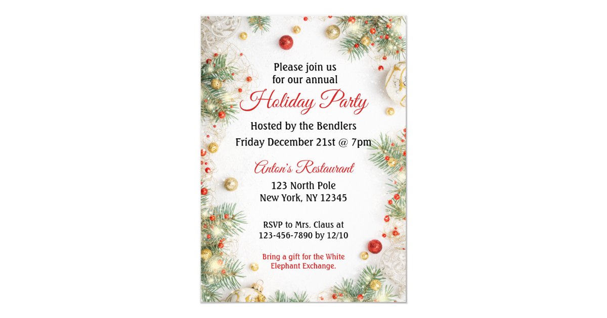 Christmas Balls Holiday Party Invitation | Zazzle.com