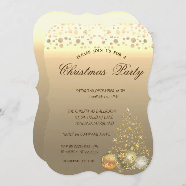 Christmas Balls,Tree Corporate Christmas Party Invitation | Zazzle