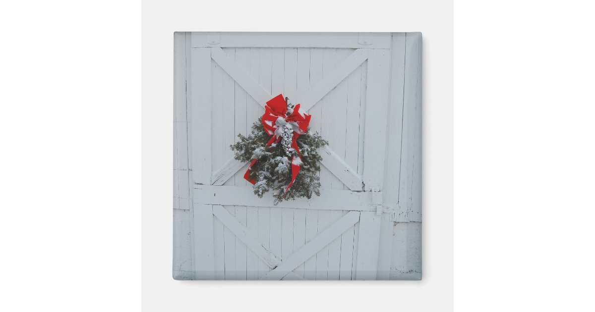 Christmas Barn Door Magnet | Zazzle