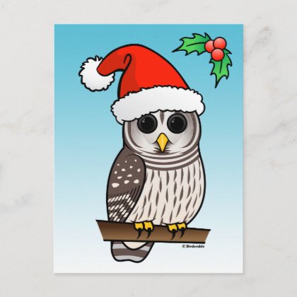 Christmas Barred Owl Coloring Page
