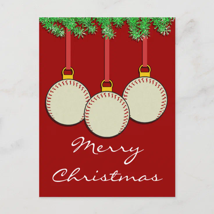 Christmas Baseball Postcard | Zazzle