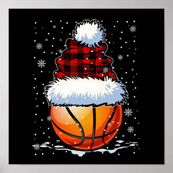 Christmas Basketball Shirt Men Boys Basketball Pla Poster | Zazzle