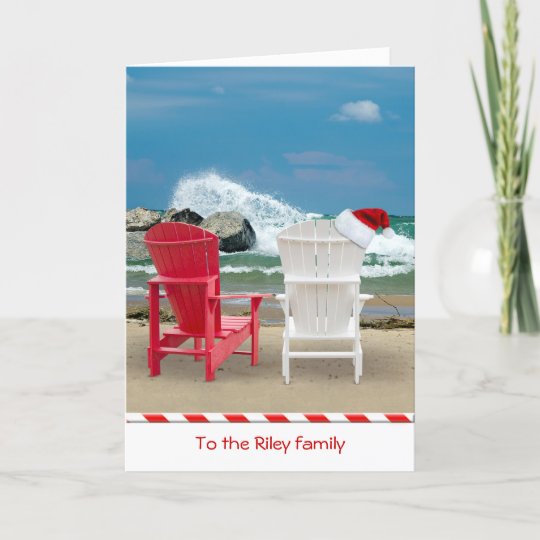 Christmas Beach Chairs Holiday Card | Zazzle.com