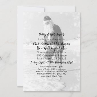 Christmas Beach Party Ocean Santa Invitation | Zazzle