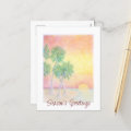 Christmas Beach Tropical Palm Trees Holiday Postcard | Zazzle