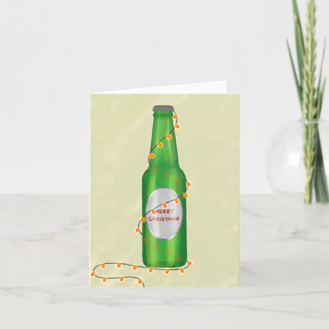 Christmas beer bottle holiday card | Zazzle