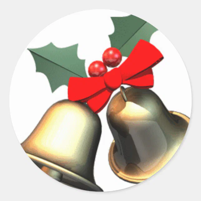 Christmas Bells Classic Round Sticker | Zazzle