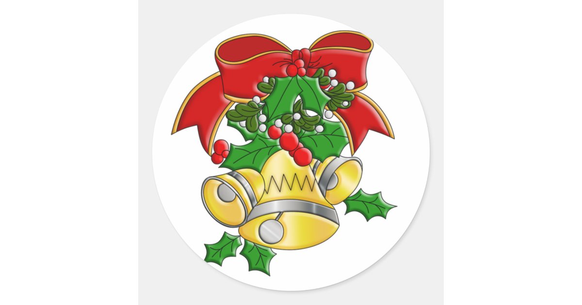 Christmas Bells Classic Round Sticker | Zazzle