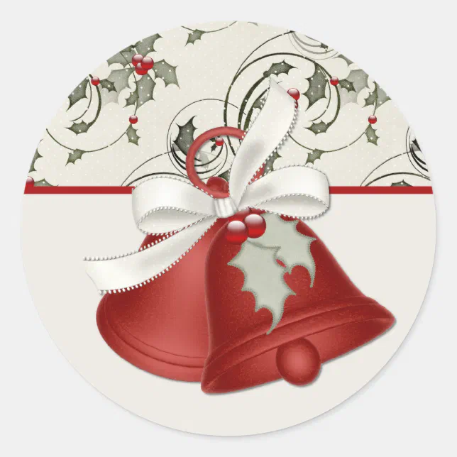 Christmas Bells Design 1 Stickers | Zazzle