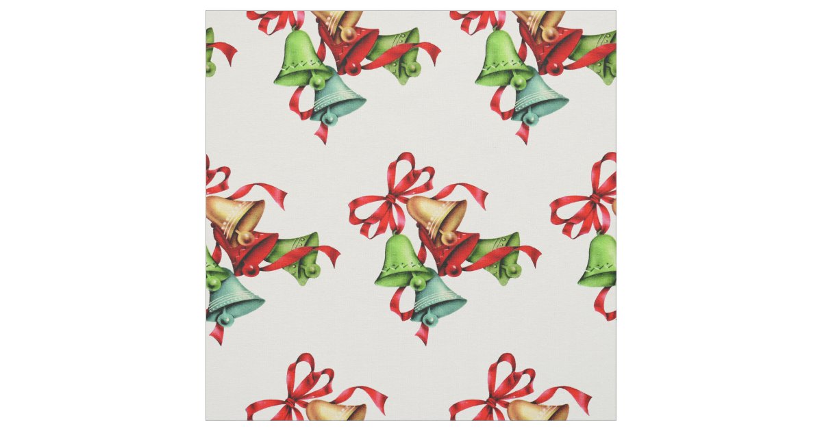 christmas bells fabric | Zazzle