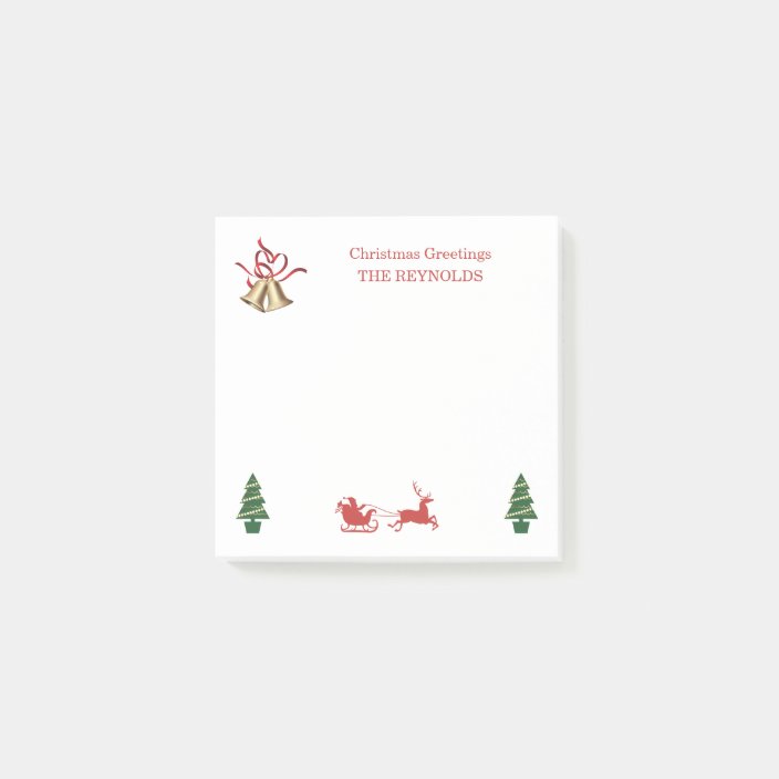 Christmas bells, reindeer, tree post-it notes | Zazzle.com