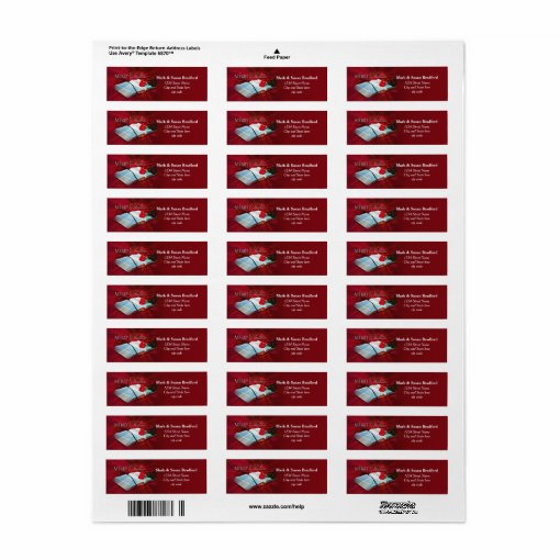Christmas Bible Christian Return Labels (Red/Snow) | Zazzle