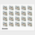 Christmas Bible Quote Cute Chickadee Birds Square Sticker | Zazzle