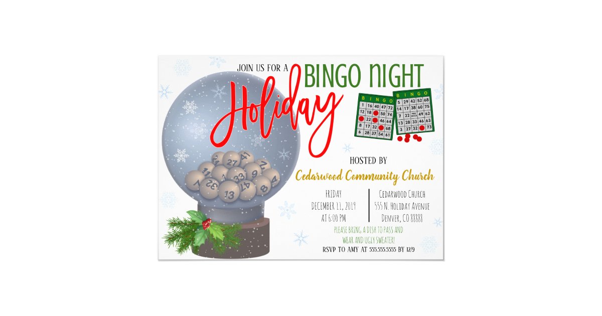 Christmas Bingo Night Party Invitation | Zazzle.com