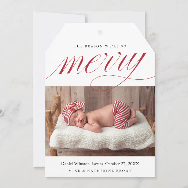 Christmas Birth Announcement Card