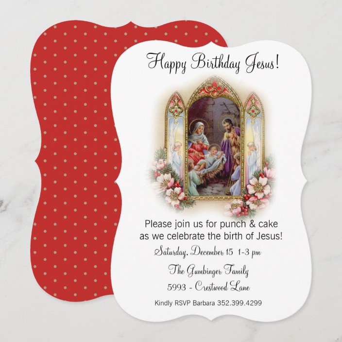 Christmas Birthday Party Celebration for Jesus Invitation | Zazzle.com