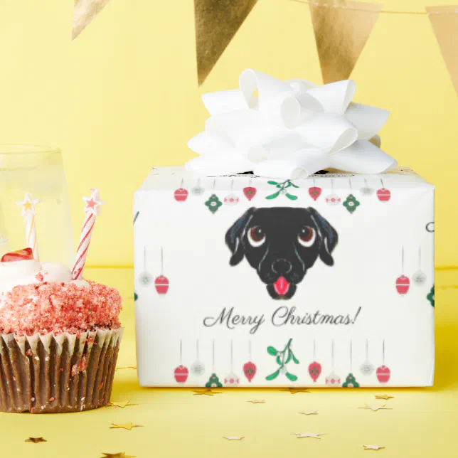 Christmas Black Labrador Retriever Wrapping Paper | Zazzle