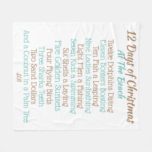 Christmas blanket with poem 12 days of Christmas | Zazzle