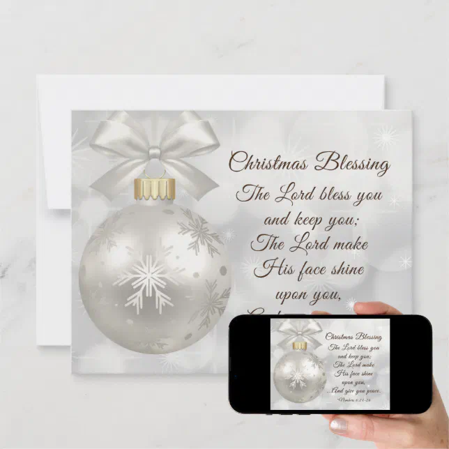 Christmas Blessing The Lord Bless You Bible Flat Card | Zazzle
