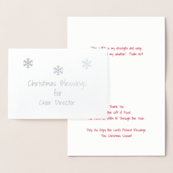 Christmas Blessings Choir Director Foil Card | Zazzle.com