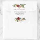 Christmas Blessings Lord Bless You Winter Floral Square Sticker | Zazzle