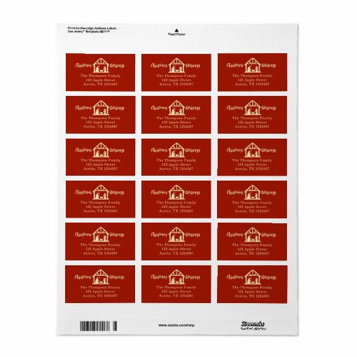 Christmas Blessings Nativity Gold Typography Label | Zazzle