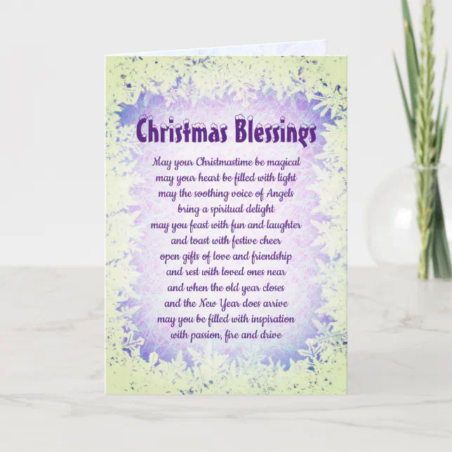 Christmas Blessings purple frost design Card | Zazzle