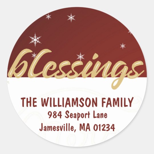 Christmas Blessings Round Return Address Labels | Zazzle.com