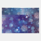 Christmas Blue Green Pink Winter Wonderland Wrapping Paper Sheets | Zazzle