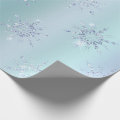 Christmas Blue Snowflake Sparkle Wrapping Paper | Zazzle