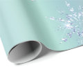 Christmas Blue Snowflake Sparkle Wrapping Paper | Zazzle