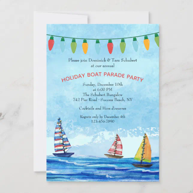 Christmas Boat Parade Party Invitation | Zazzle