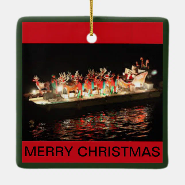 Christmas Boats on a Christmas Ceramic Ornament | Zazzle