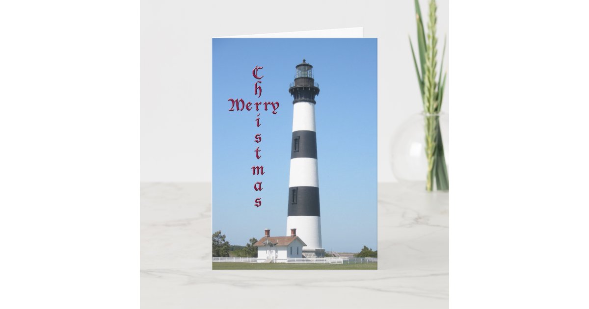Christmas Bodie Island Lighthouse Holiday Card | Zazzle